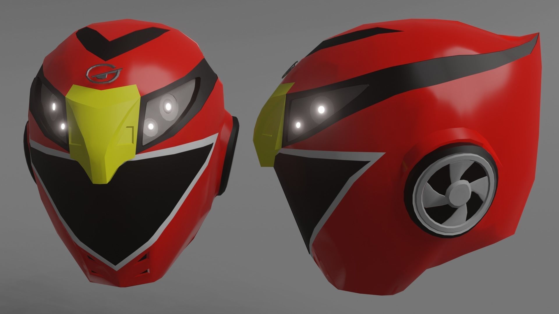 helmet Go-onger Go-on red free 3D model 3D printable | CGTrader