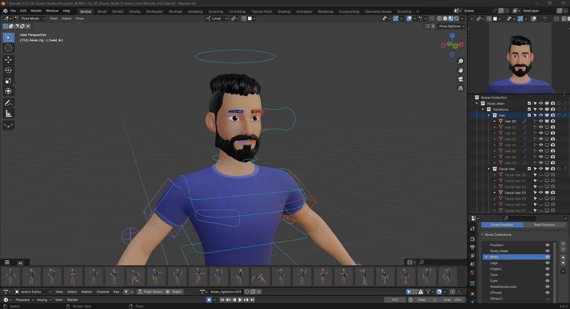 3D model Customizable Man Cartoon Character VR / AR / low-poly rigged ...