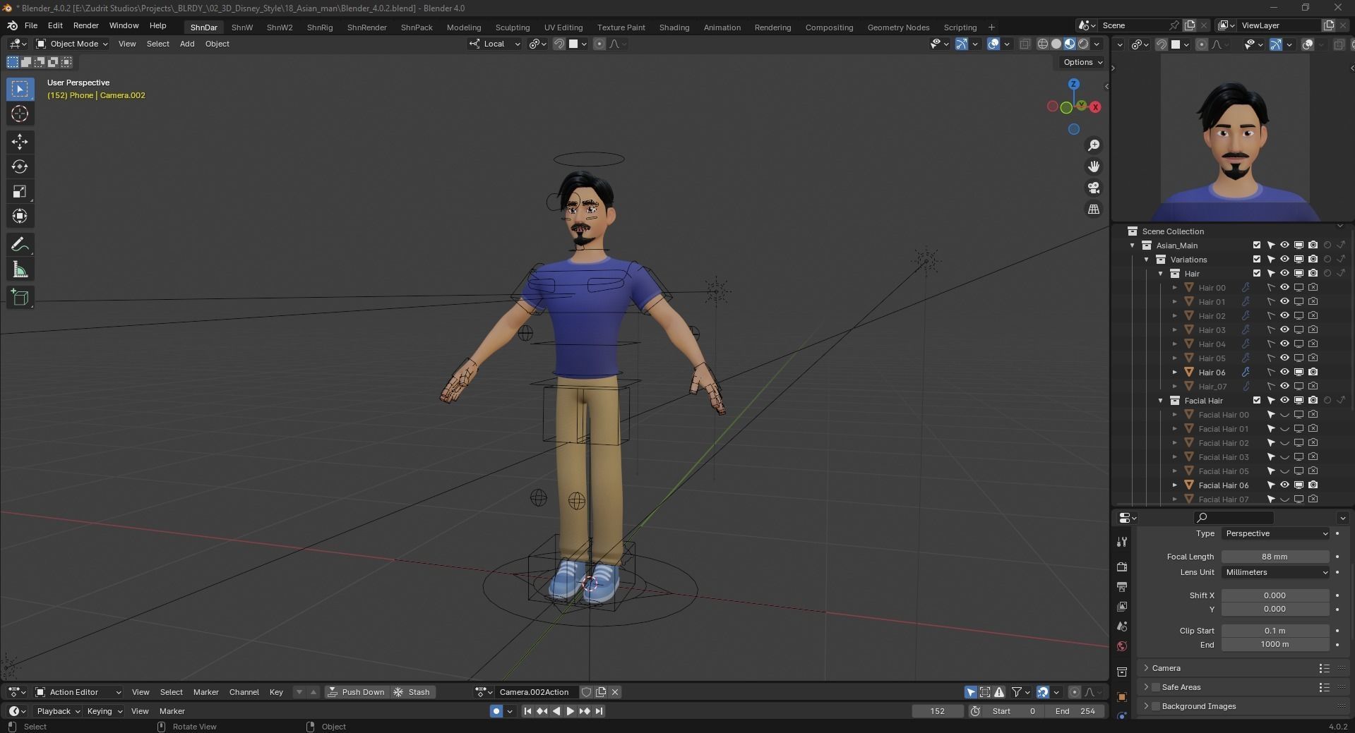 3D model Customizable Man Cartoon Character VR / AR / low-poly rigged ...