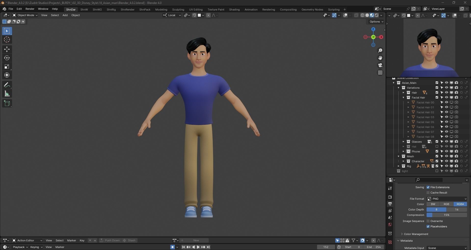 3D model Customizable Man Cartoon Character VR / AR / low-poly rigged ...