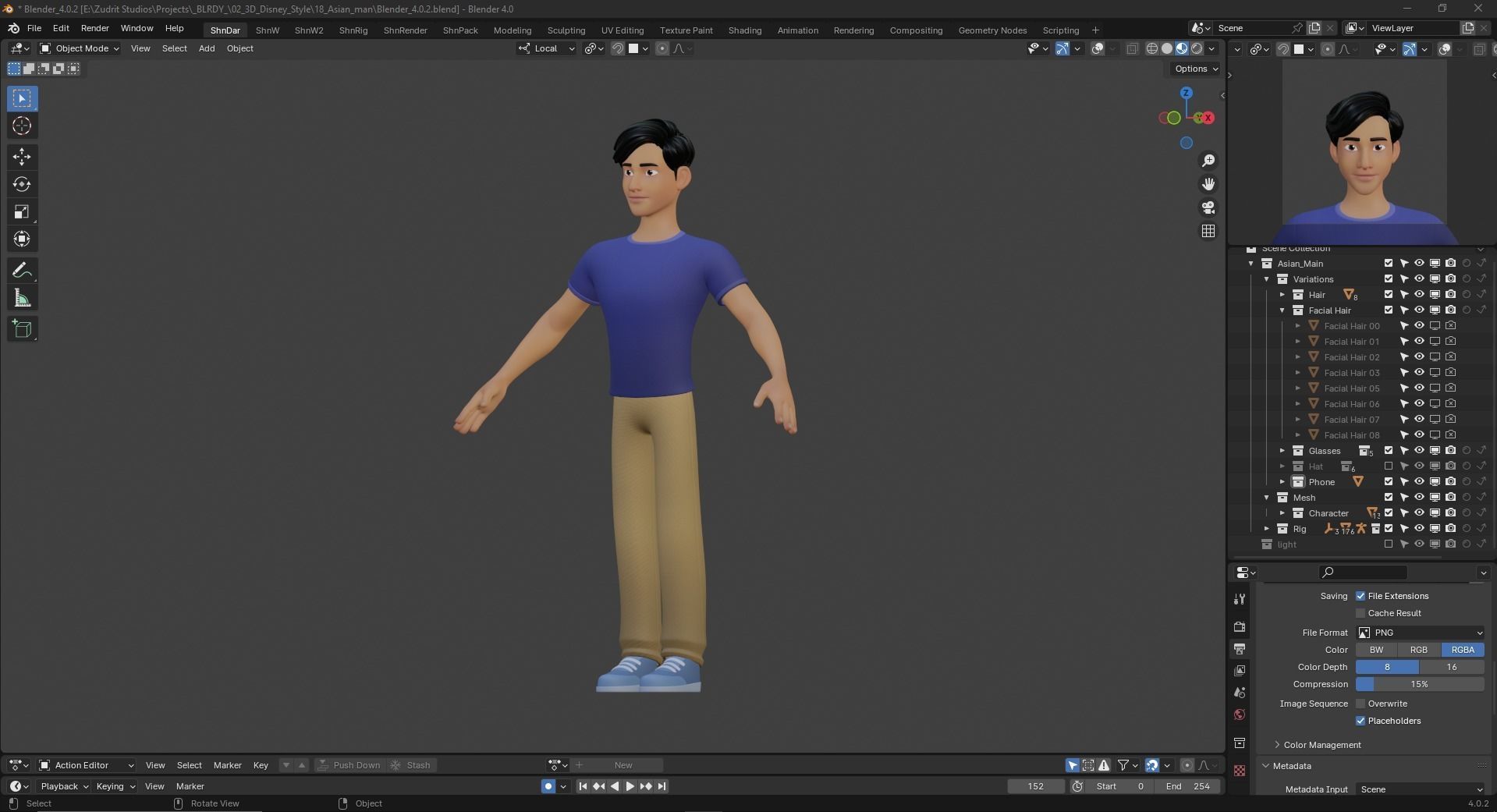 3D model Customizable Man Cartoon Character VR / AR / low-poly rigged ...