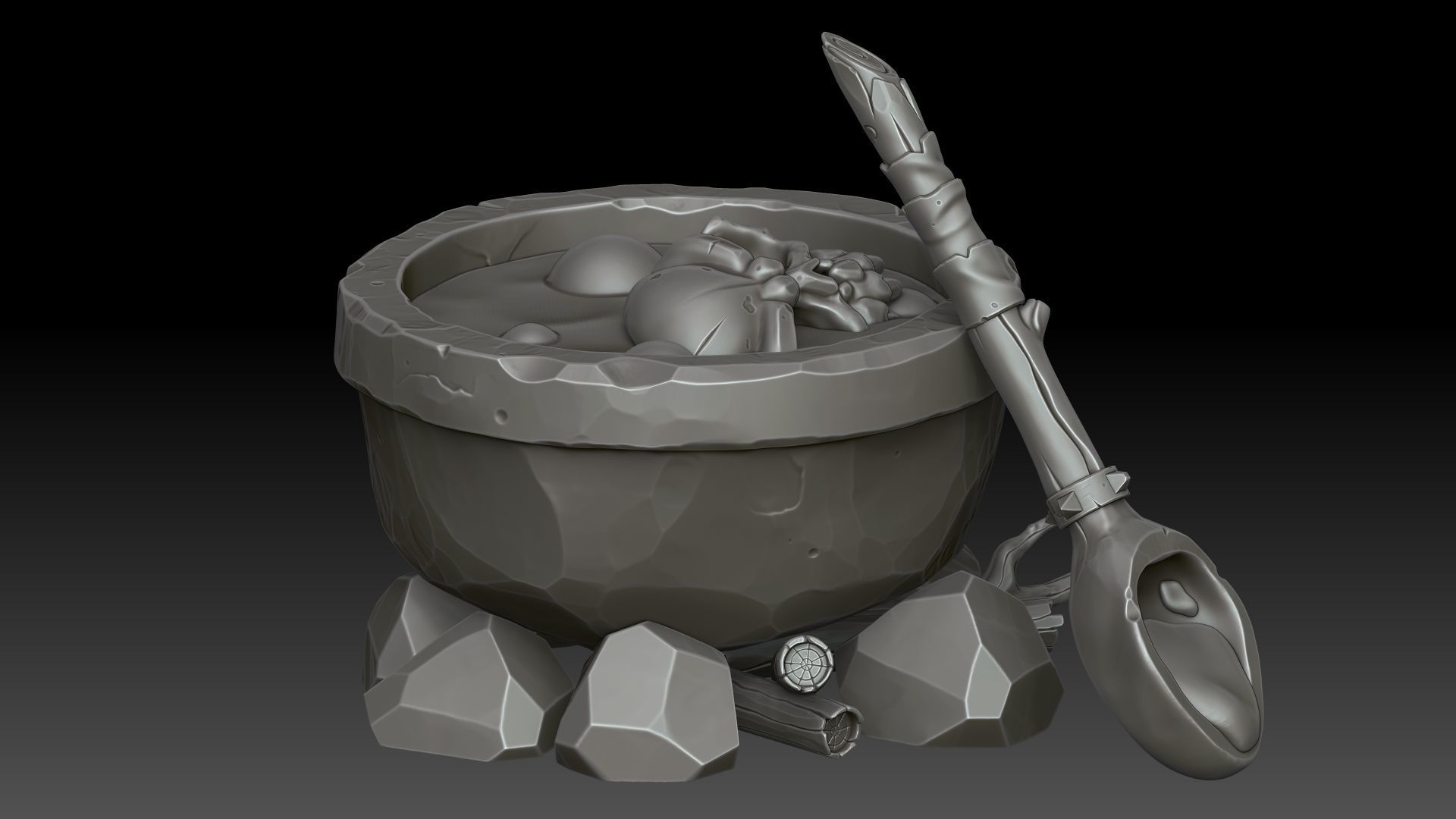 stylized witch cauldron 3D model | CGTrader