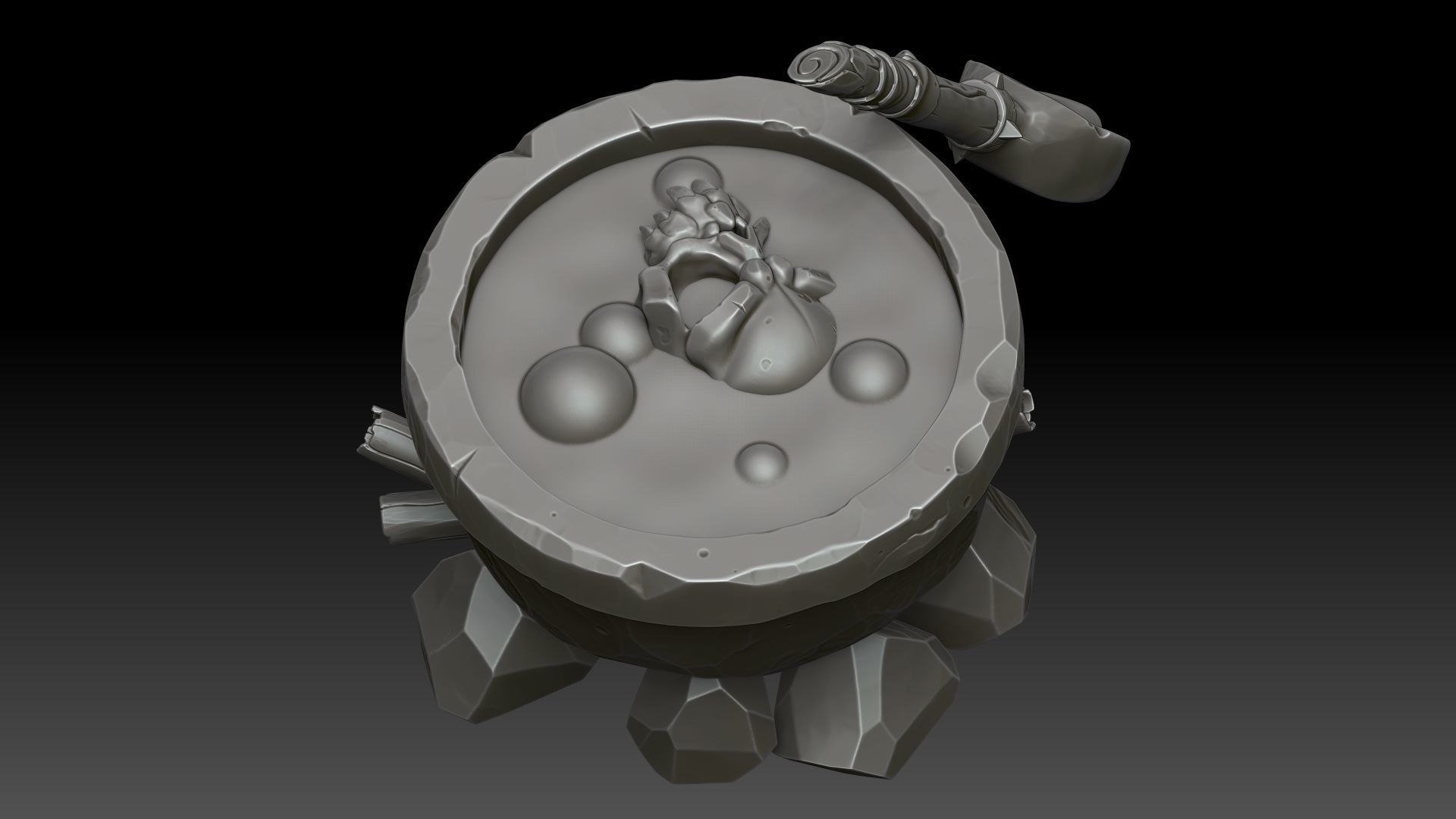 stylized witch cauldron 3D model | CGTrader