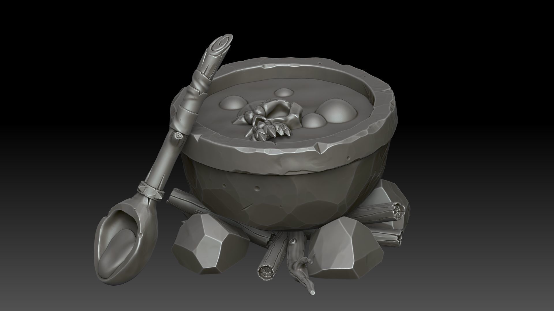 stylized witch cauldron 3D model | CGTrader