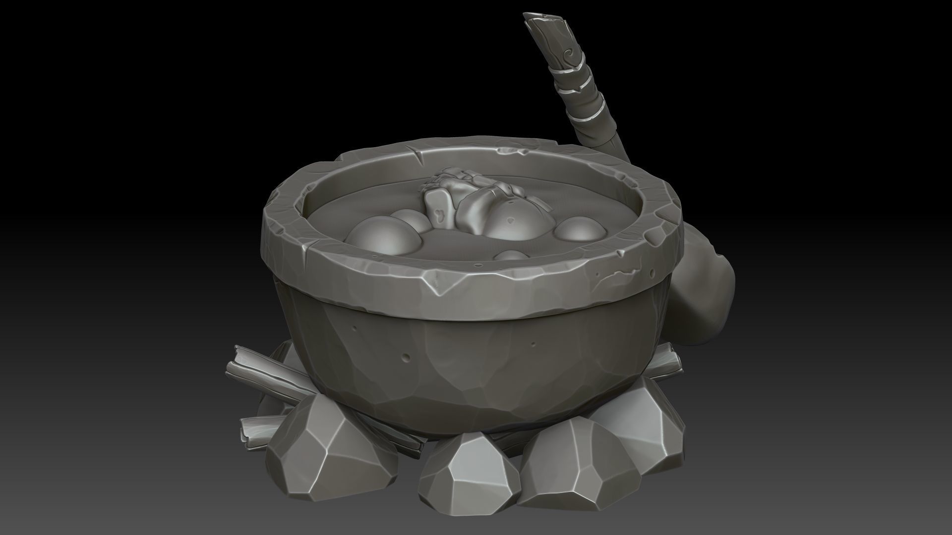 stylized witch cauldron 3D model | CGTrader