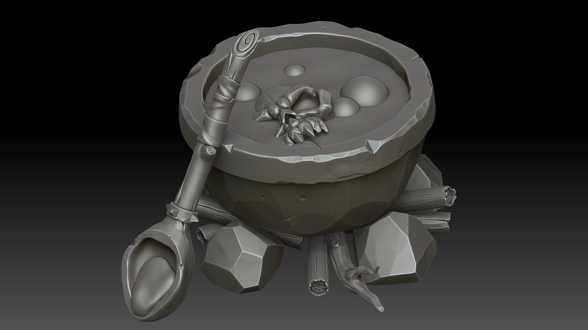 stylized witch cauldron 3D model | CGTrader