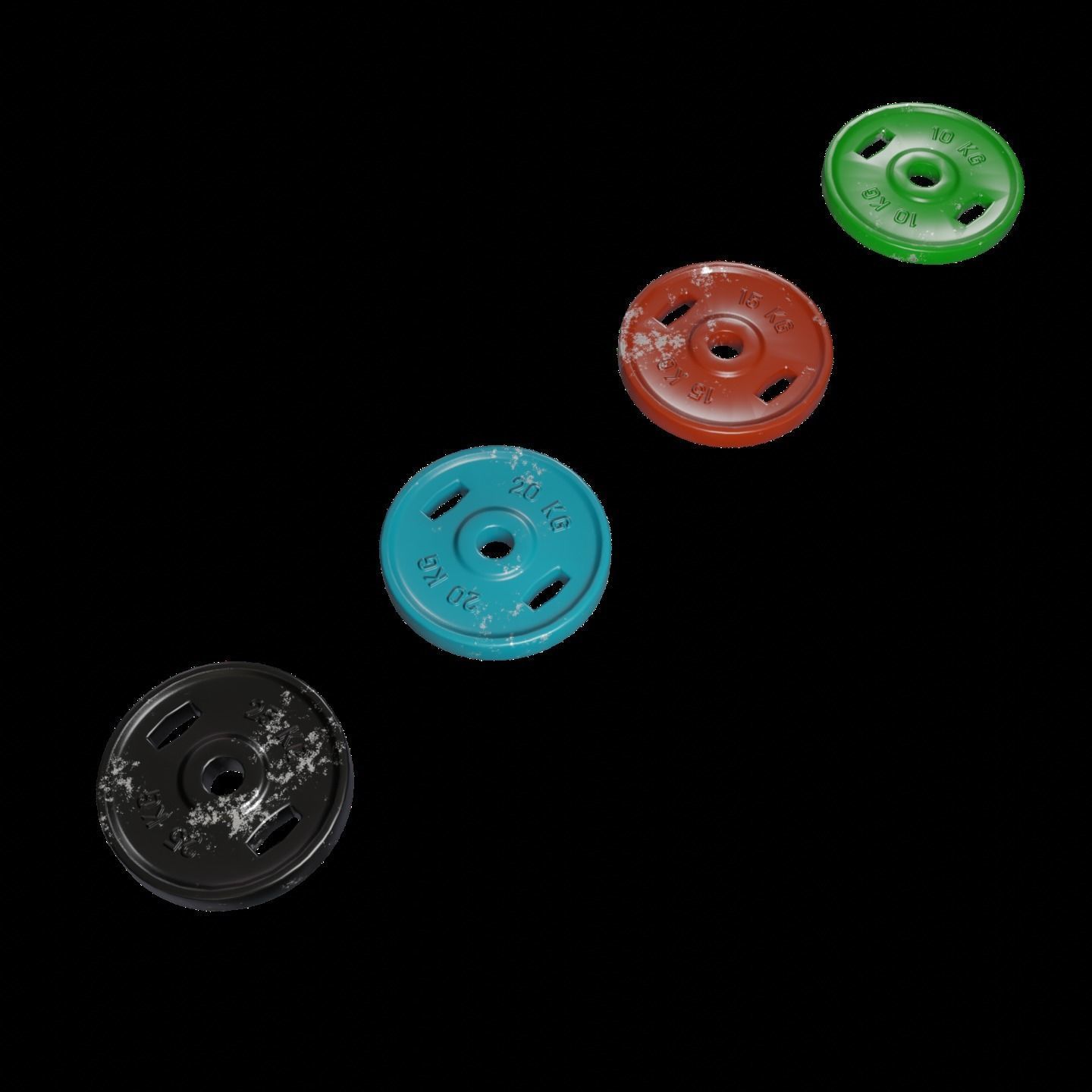 Weights Plates - Steel Set free VR / AR / low-poly 3D model | CGTrader