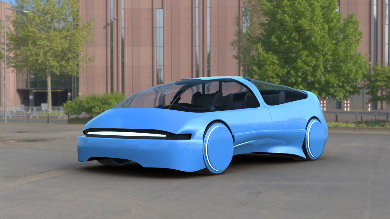 Futuristic Concept Car from 90s movie 3D model animated | CGTrader