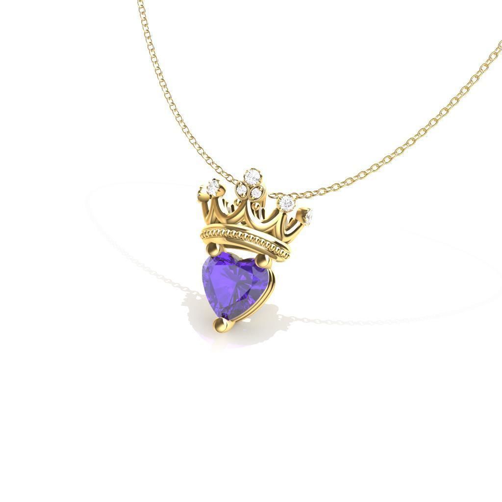 Princess Heart Pendant 3D model 3D printable | CGTrader