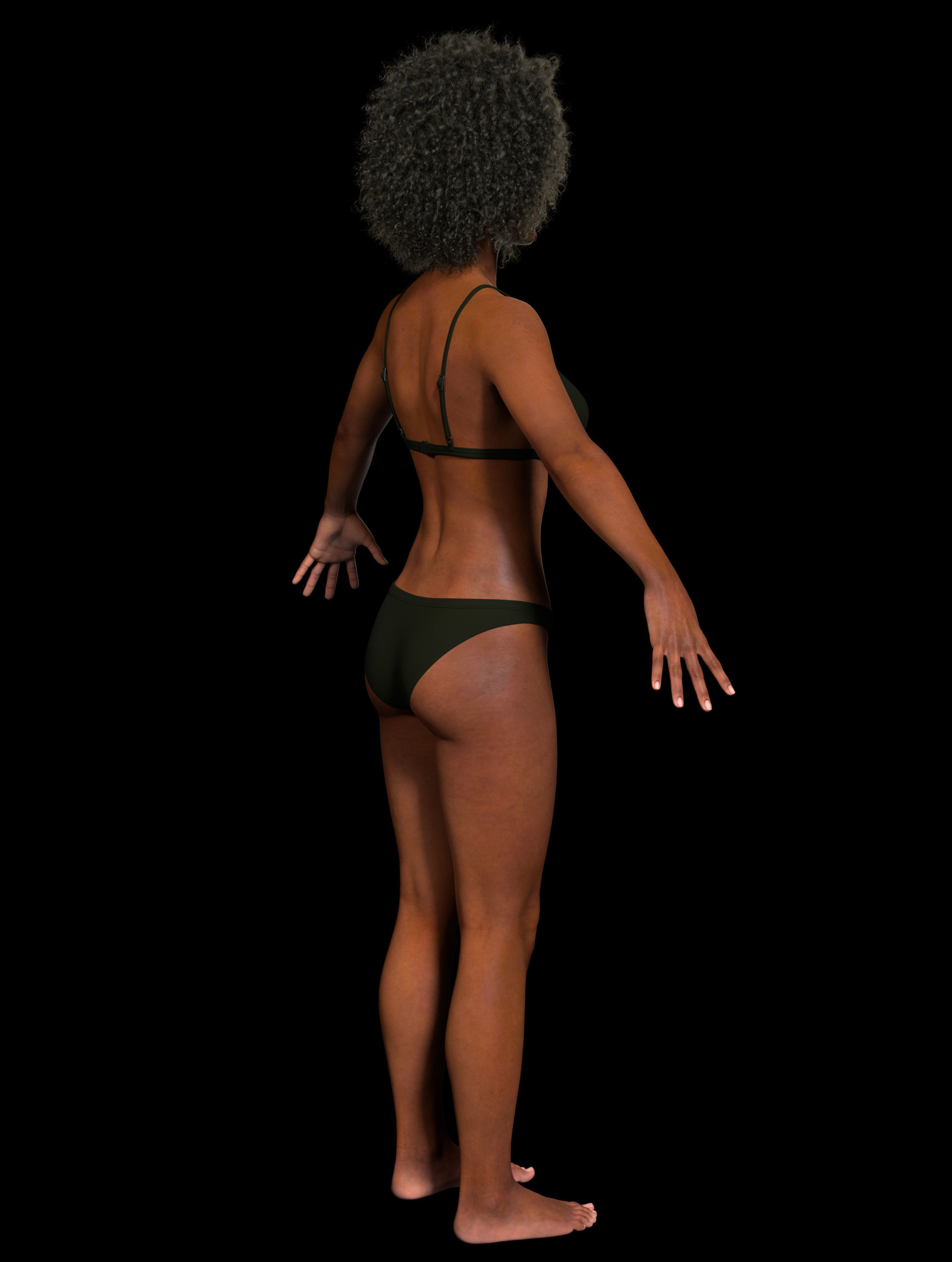 Full body black female 3d model 3D model | CGTrader