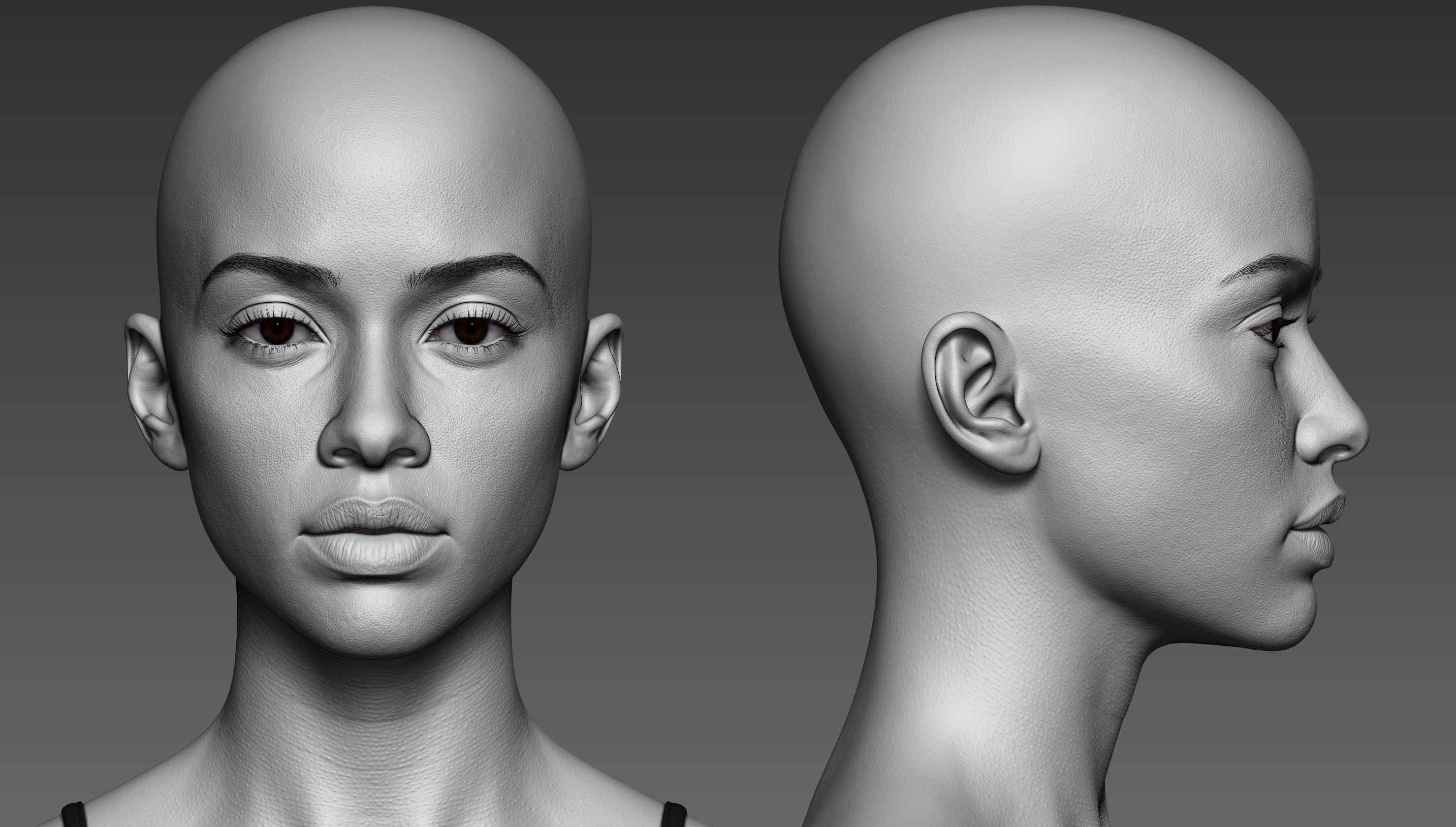 Full body black female 3d model 3D model | CGTrader