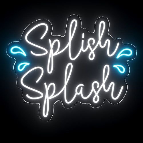 Splish Splash Neon Sign 3D model | CGTrader