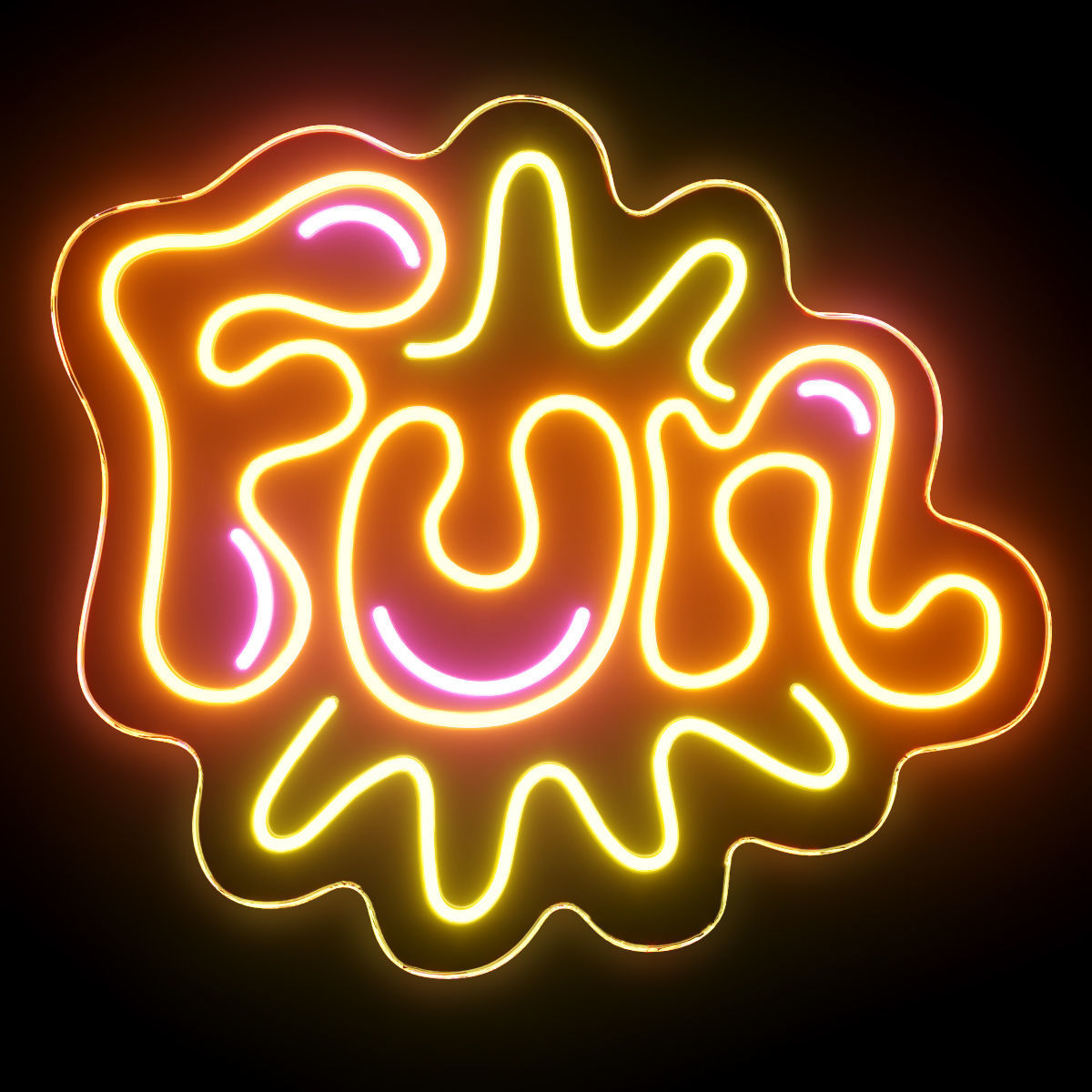 Fun Neon Sign 3D model | CGTrader