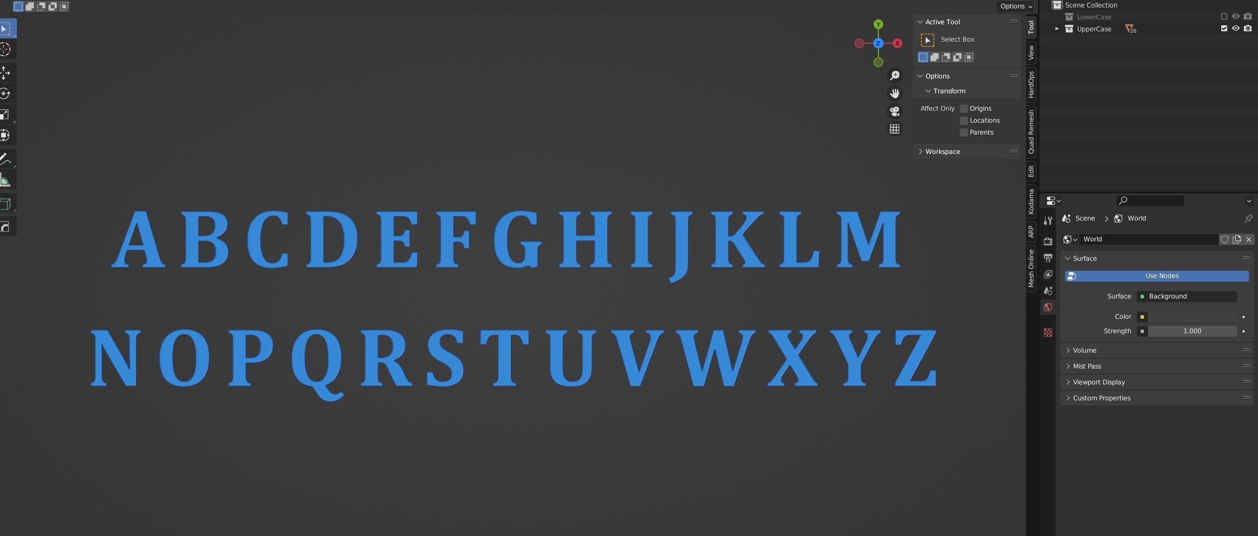 Alphabet 3D Print Model Upper Lower Letters 3D model 3D printable ...