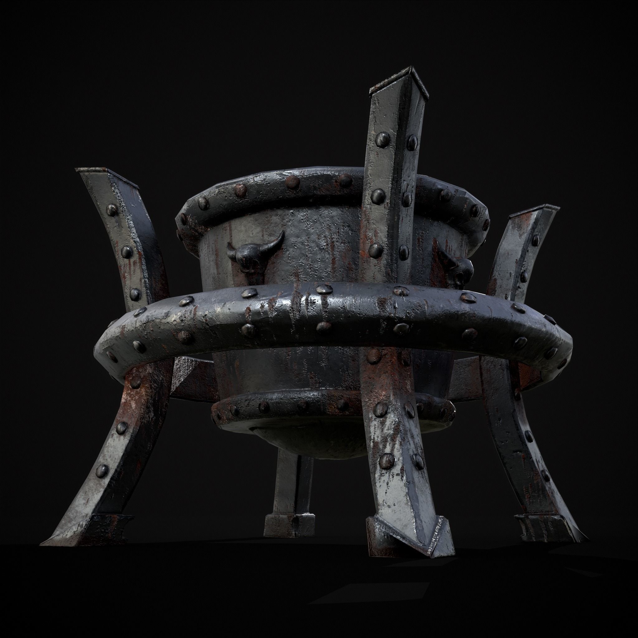 3D model Gothic Iron Cauldron VR / AR / low-poly | CGTrader
