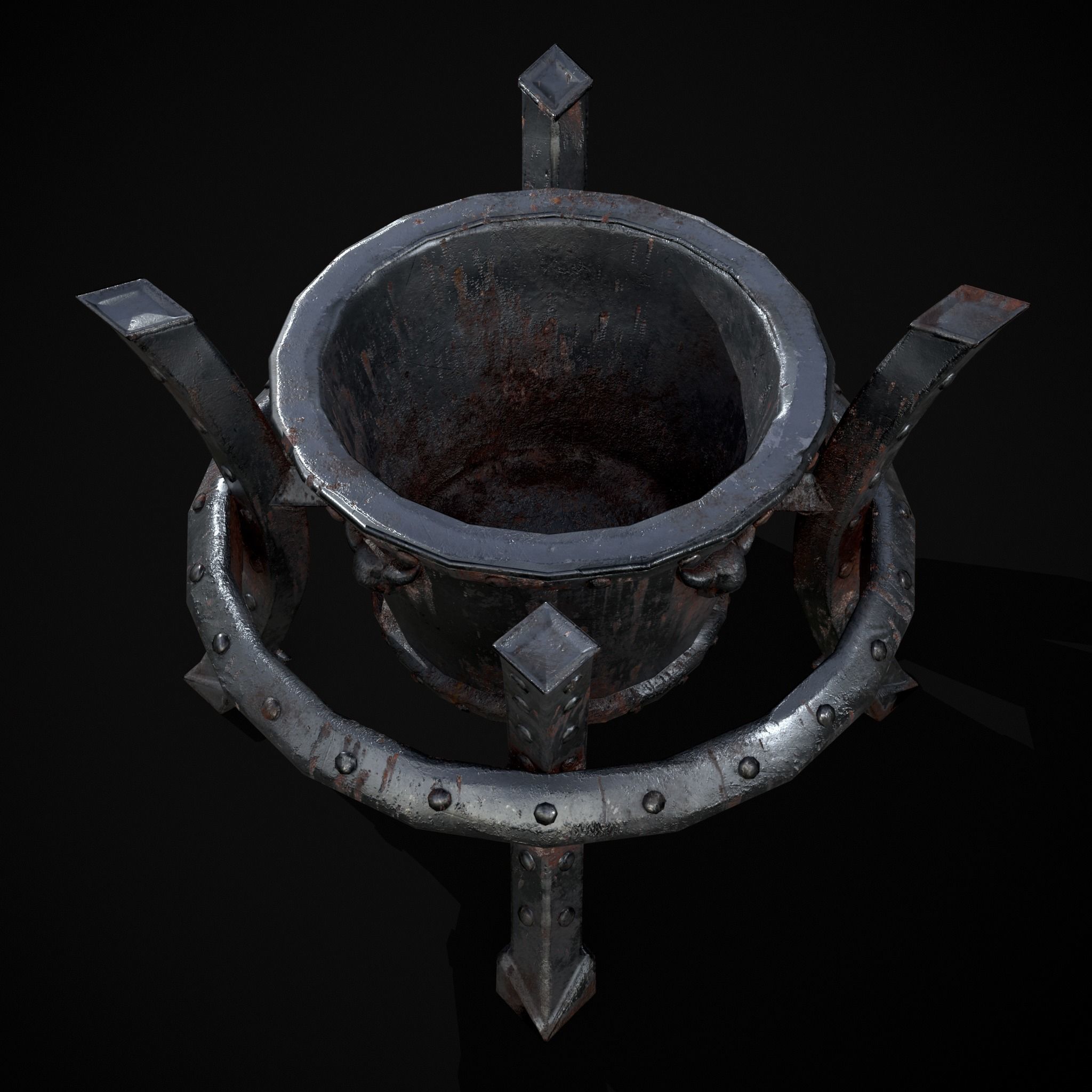 3D model Gothic Iron Cauldron VR / AR / low-poly | CGTrader