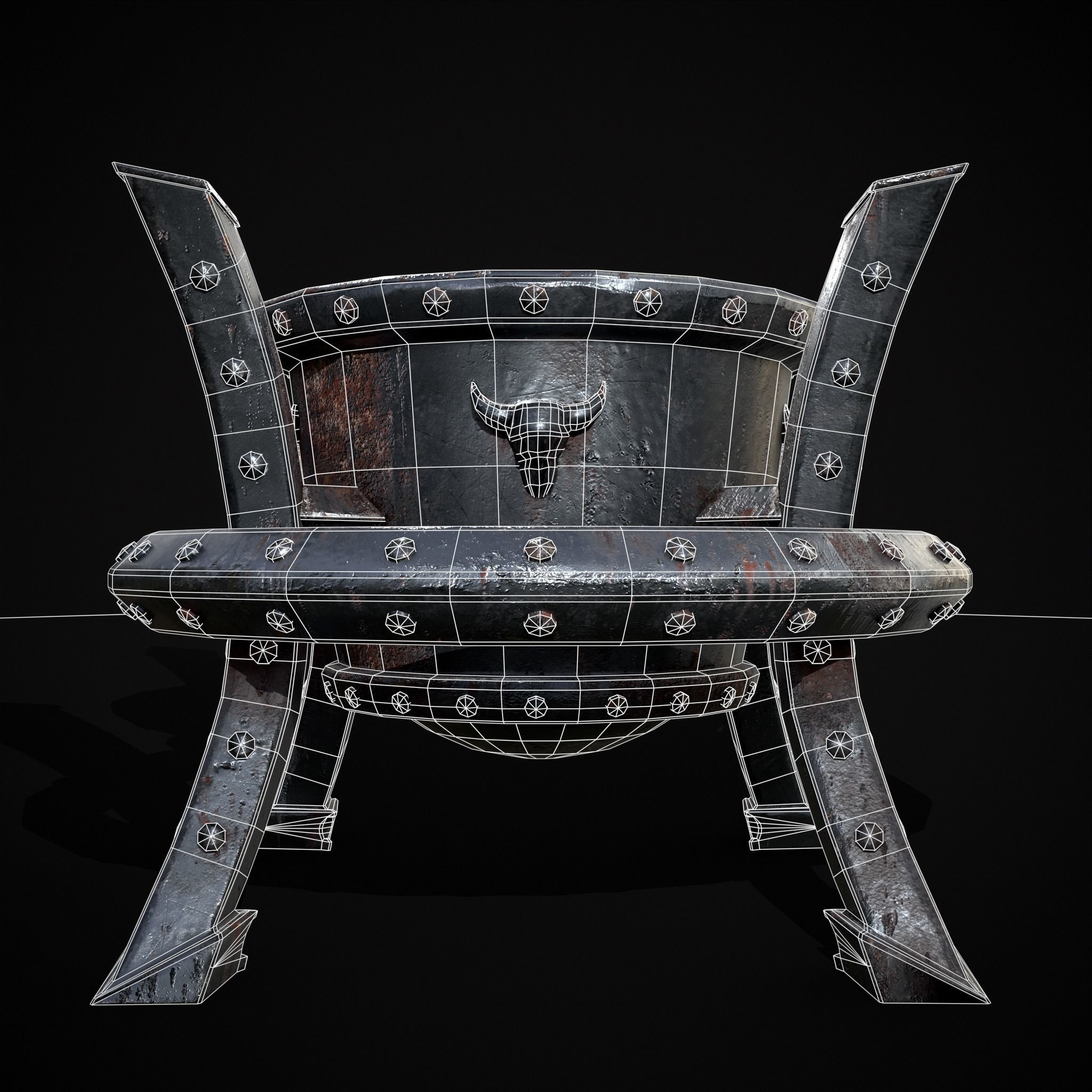 3D model Gothic Iron Cauldron VR / AR / low-poly | CGTrader