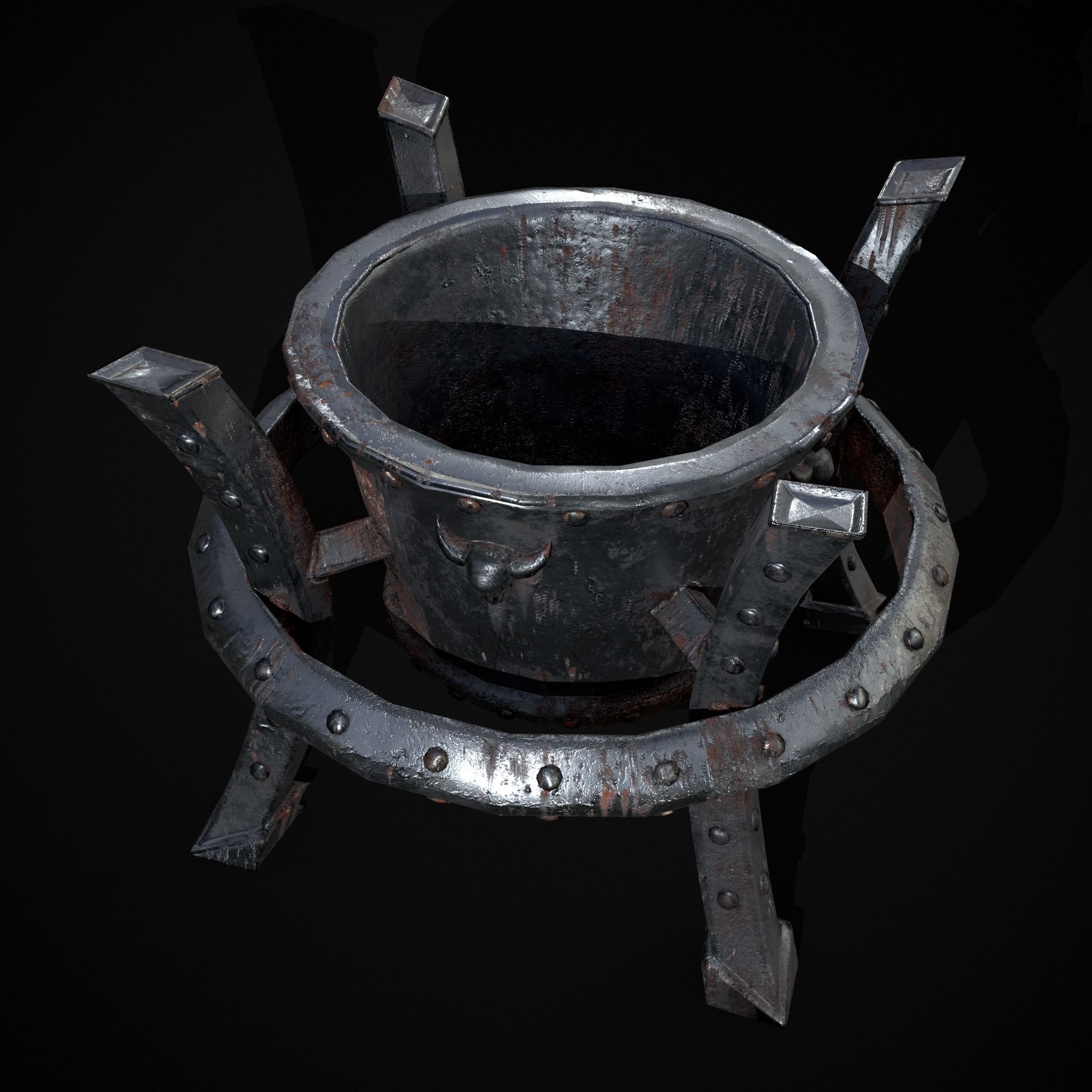3D model Gothic Iron Cauldron VR / AR / low-poly | CGTrader