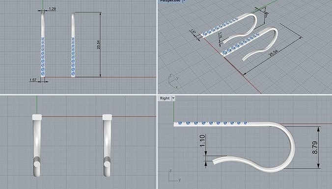 earring free 3D model 3D printable | CGTrader