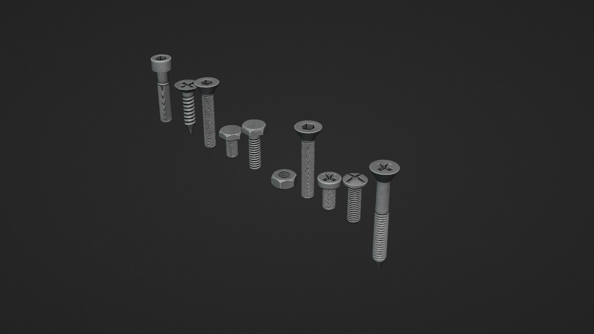 3D model Bolts and Screws VR / AR / low-poly | CGTrader