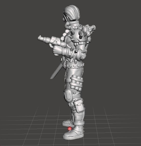 CYBERPUNK CYBORG ASSASSIN MINIATURE MODEL SCIFI GAMES AND RPG 3D model ...