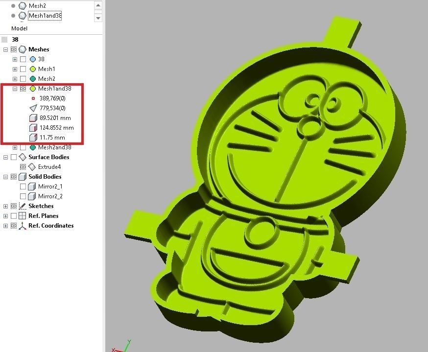Doraemon ice cream mold 3D model 3D printable | CGTrader