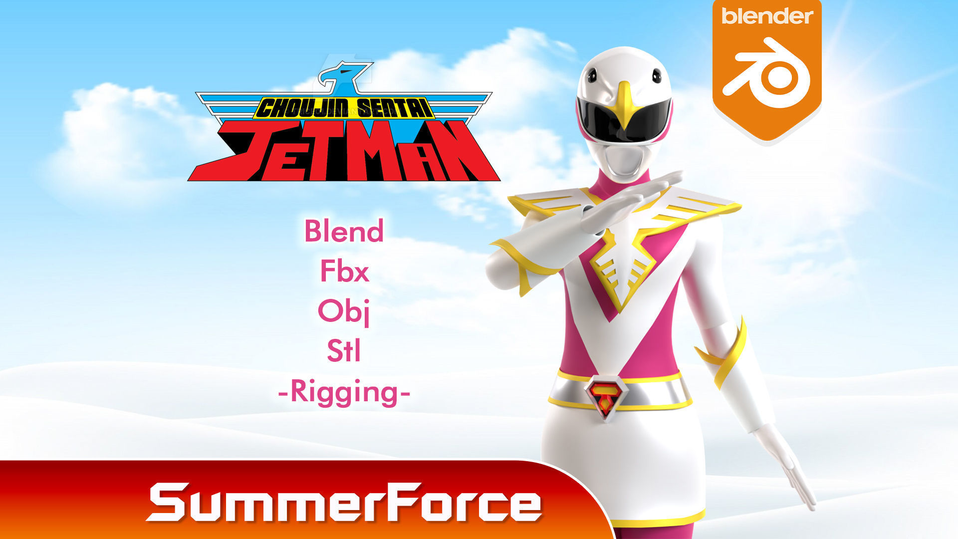 White Swan - Chojin Sentai Jetman 3D model rigged | CGTrader
