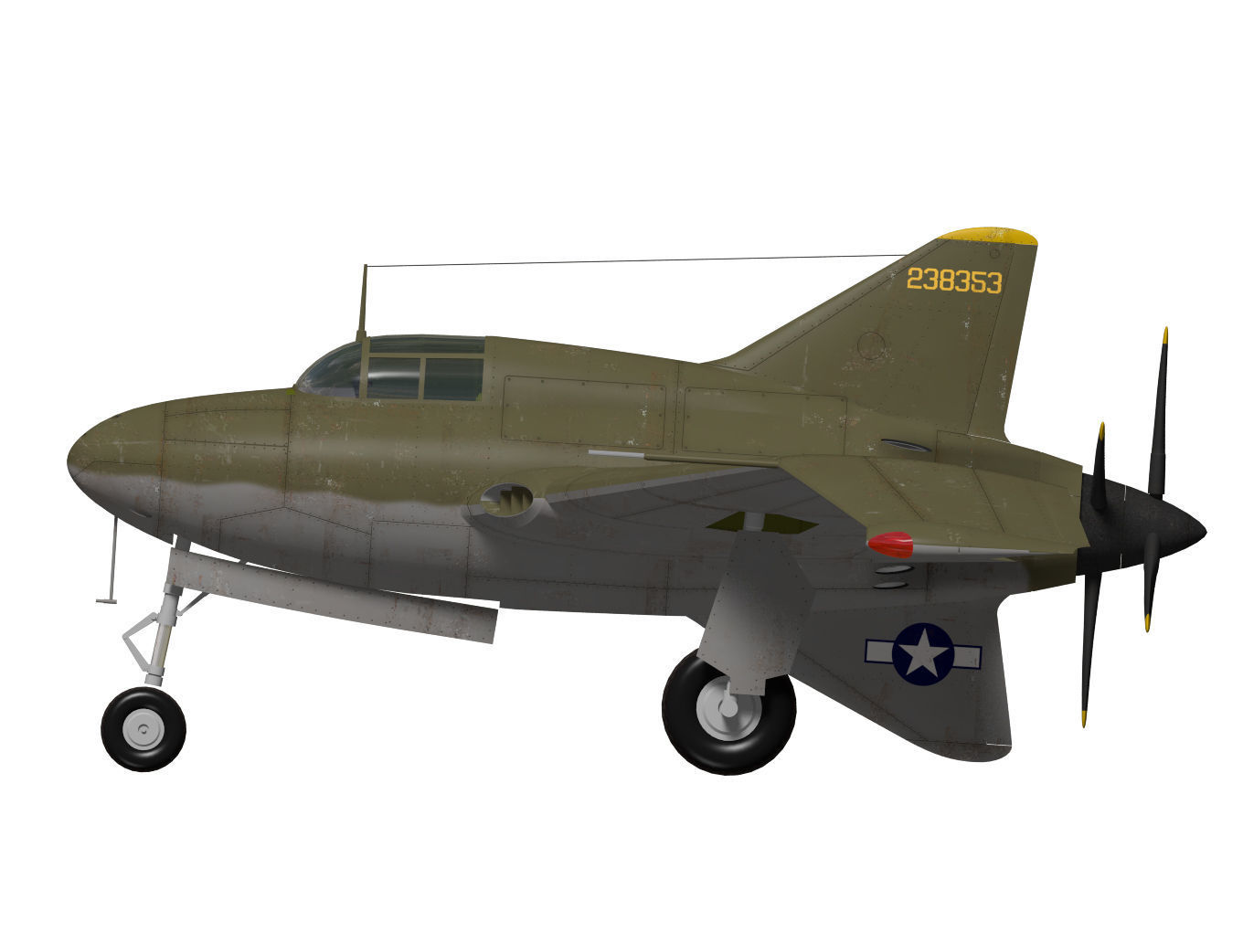 Northrop XP-56 Black Bullet 3D model | CGTrader