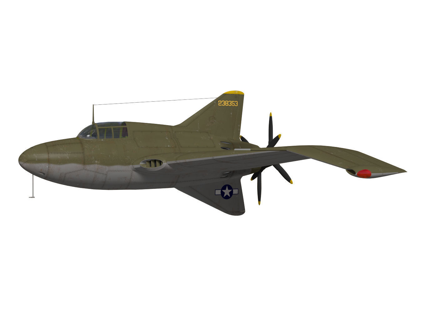 Northrop XP-56 Black Bullet 3D model | CGTrader