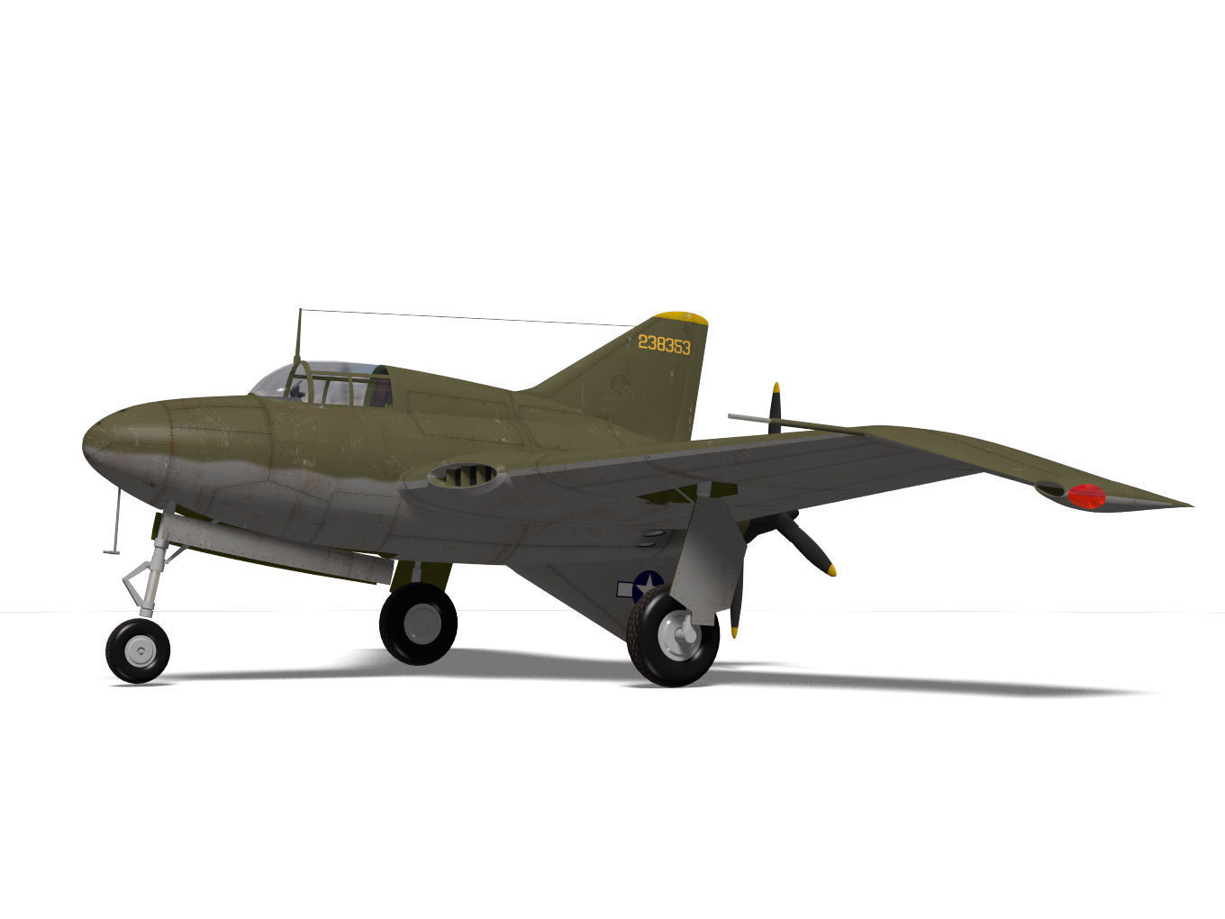 Northrop XP-56 Black Bullet 3D model | CGTrader