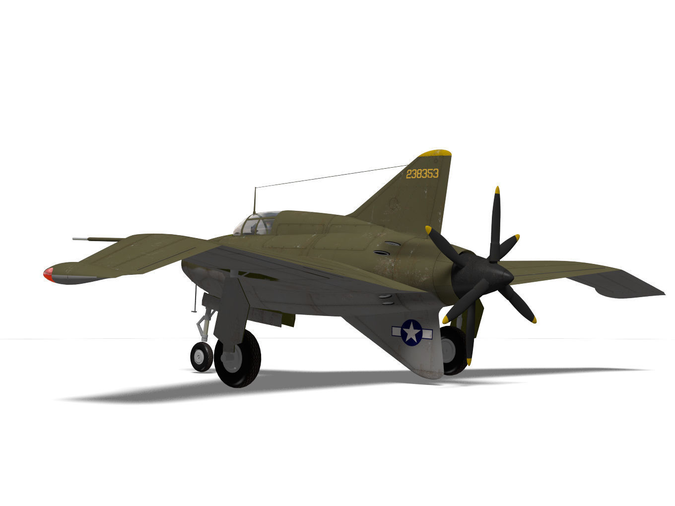 Northrop XP-56 Black Bullet 3D model | CGTrader