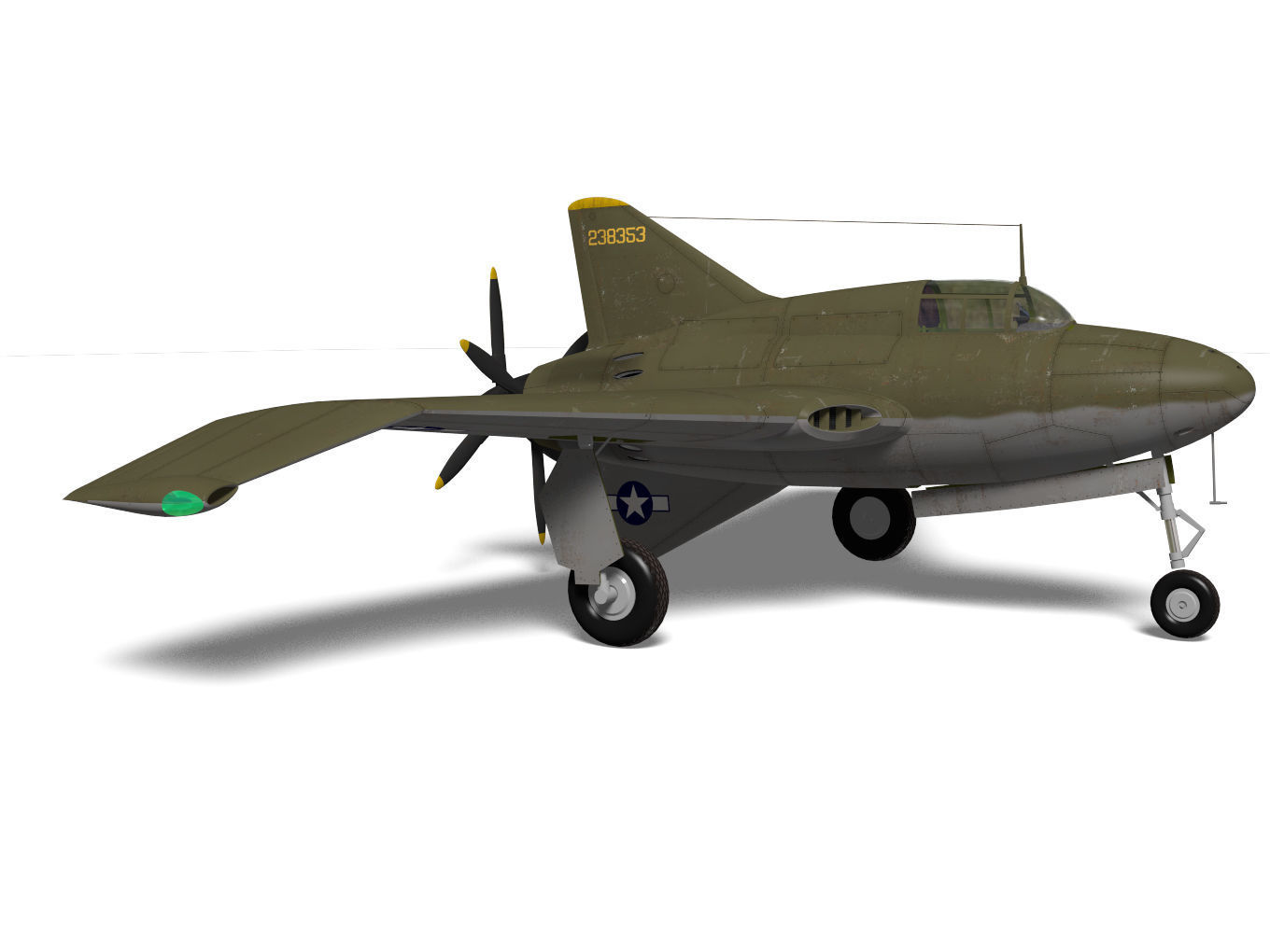 Northrop XP-56 Black Bullet 3D model | CGTrader