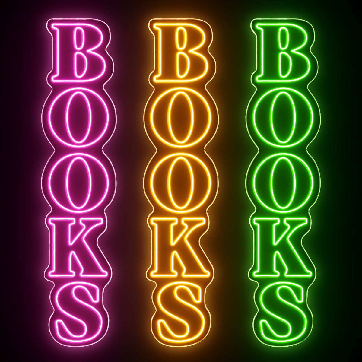 Books Neon Sign 3D model | CGTrader