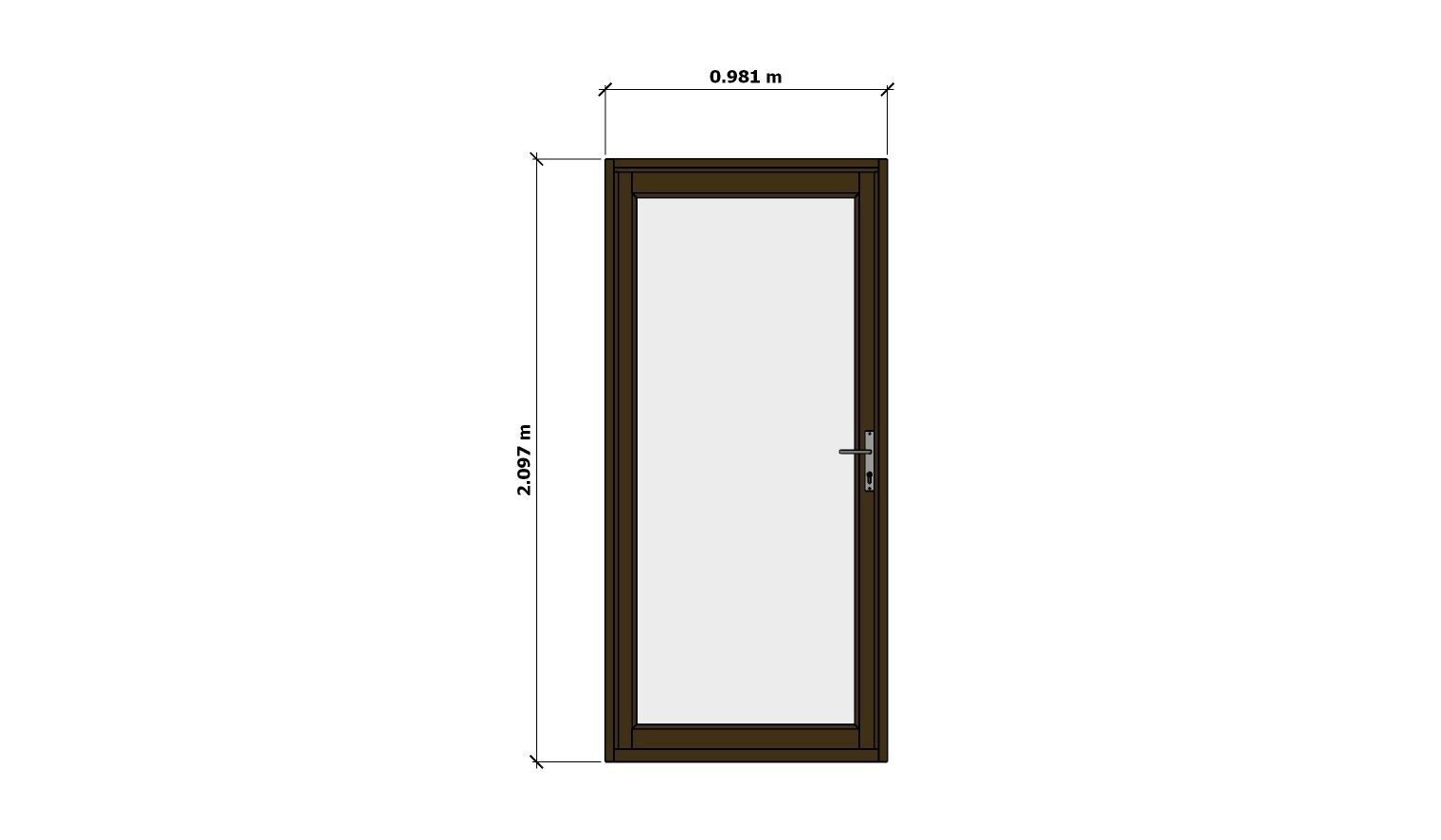 SINGLE ALUMINUM DOOR 90cm 3D model | CGTrader