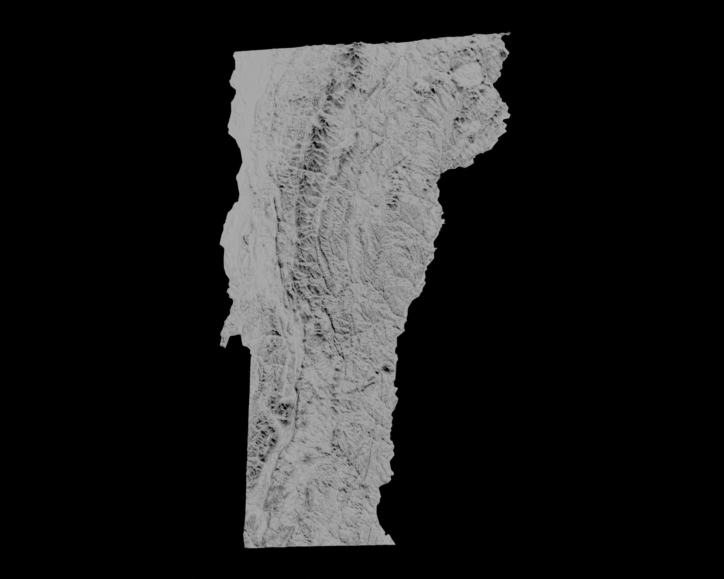 3D Topographical Map of Vermont 3D model 3D printable | CGTrader