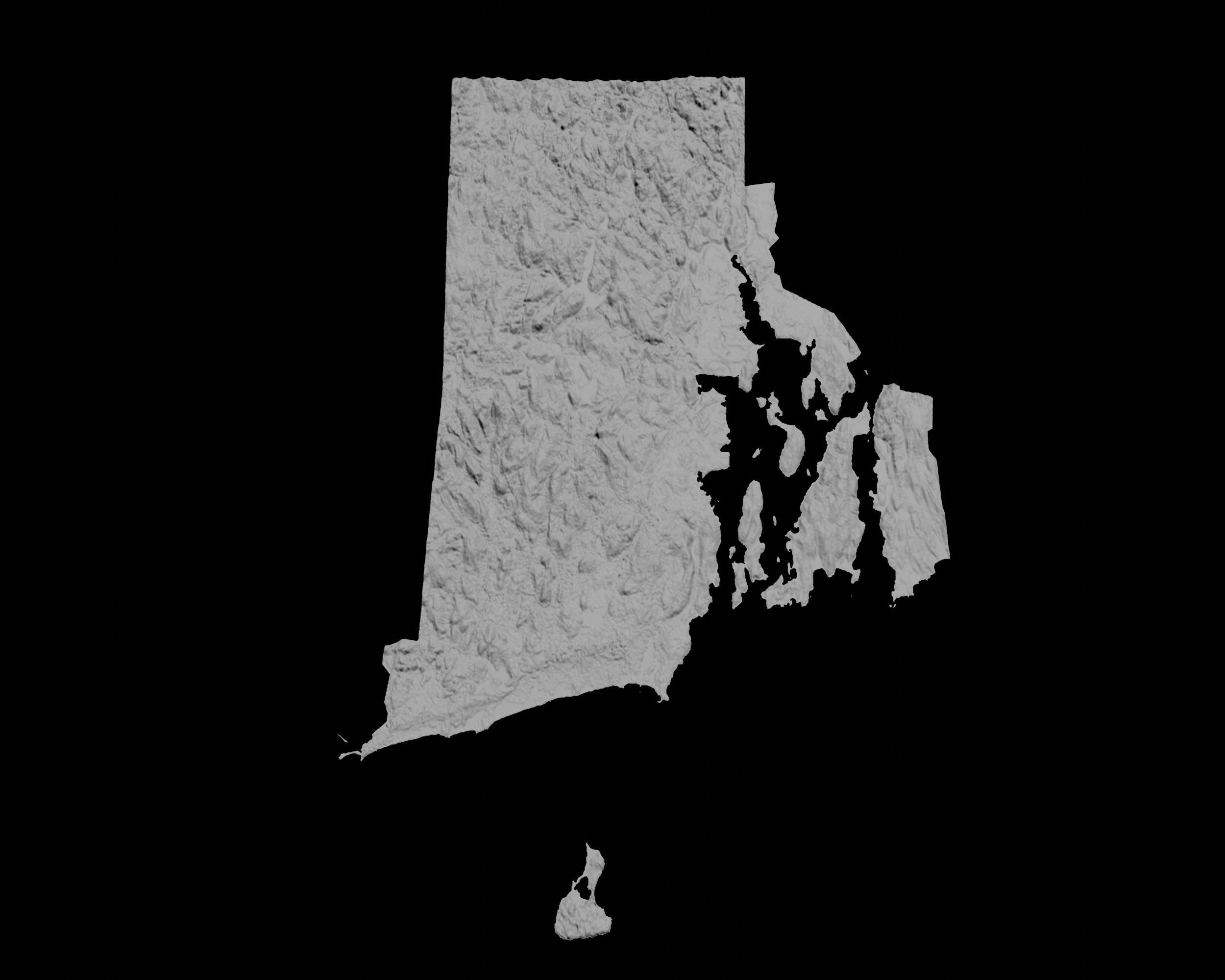 3D Topographical Map of Rhode Island 3D model 3D printable | CGTrader