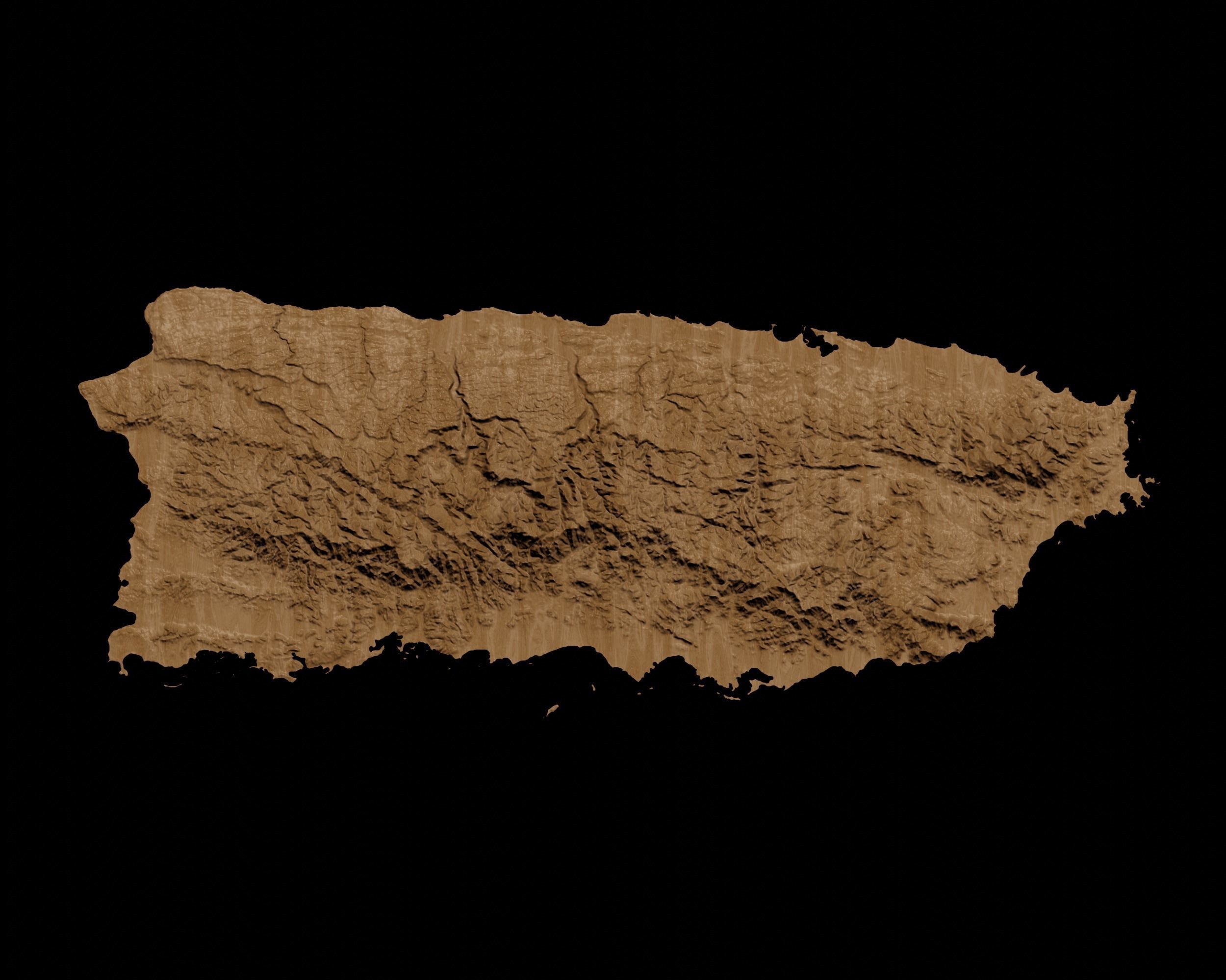3D Topographical Map of Puerto Rico 3D model 3D printable | CGTrader