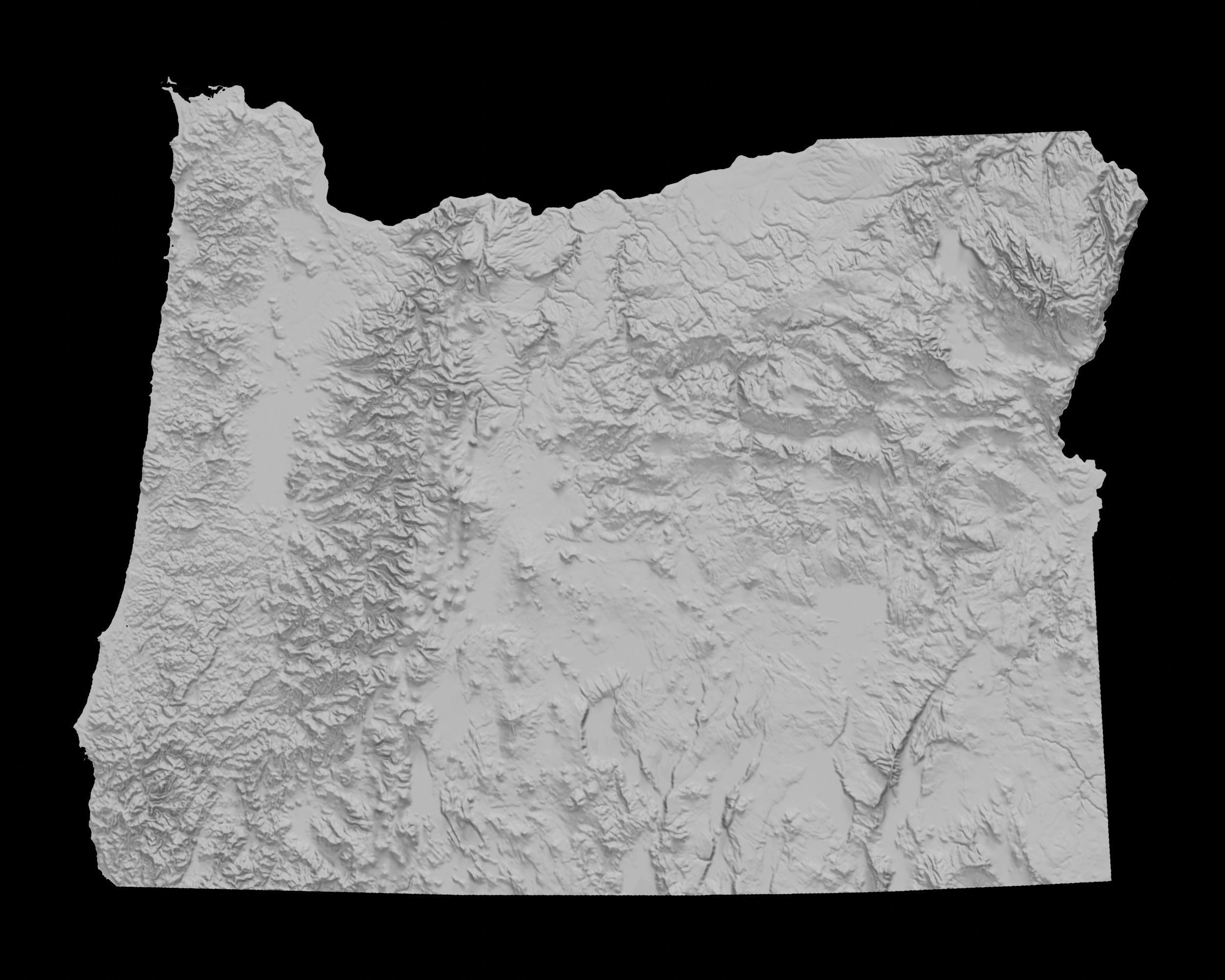 3D Topographical Map of Oregon 3D model 3D printable | CGTrader