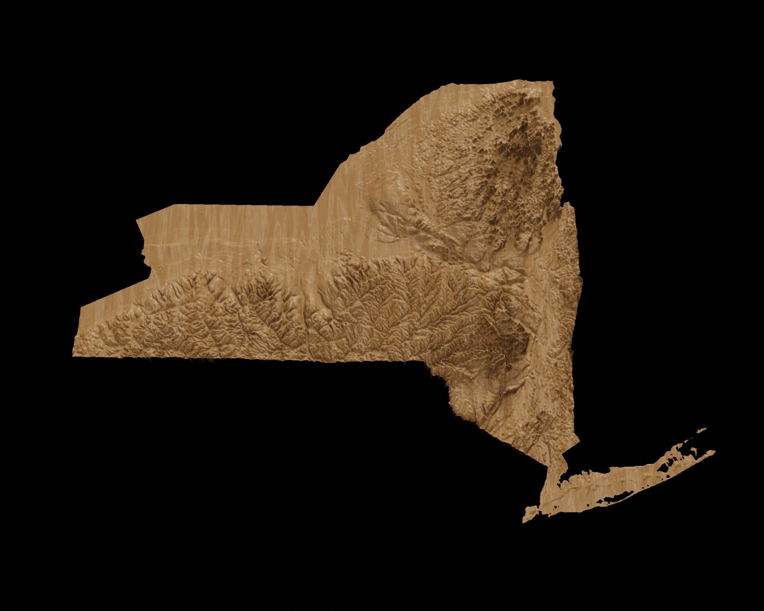 3D Topographical Map of the State of New York 3D model 3D printable ...