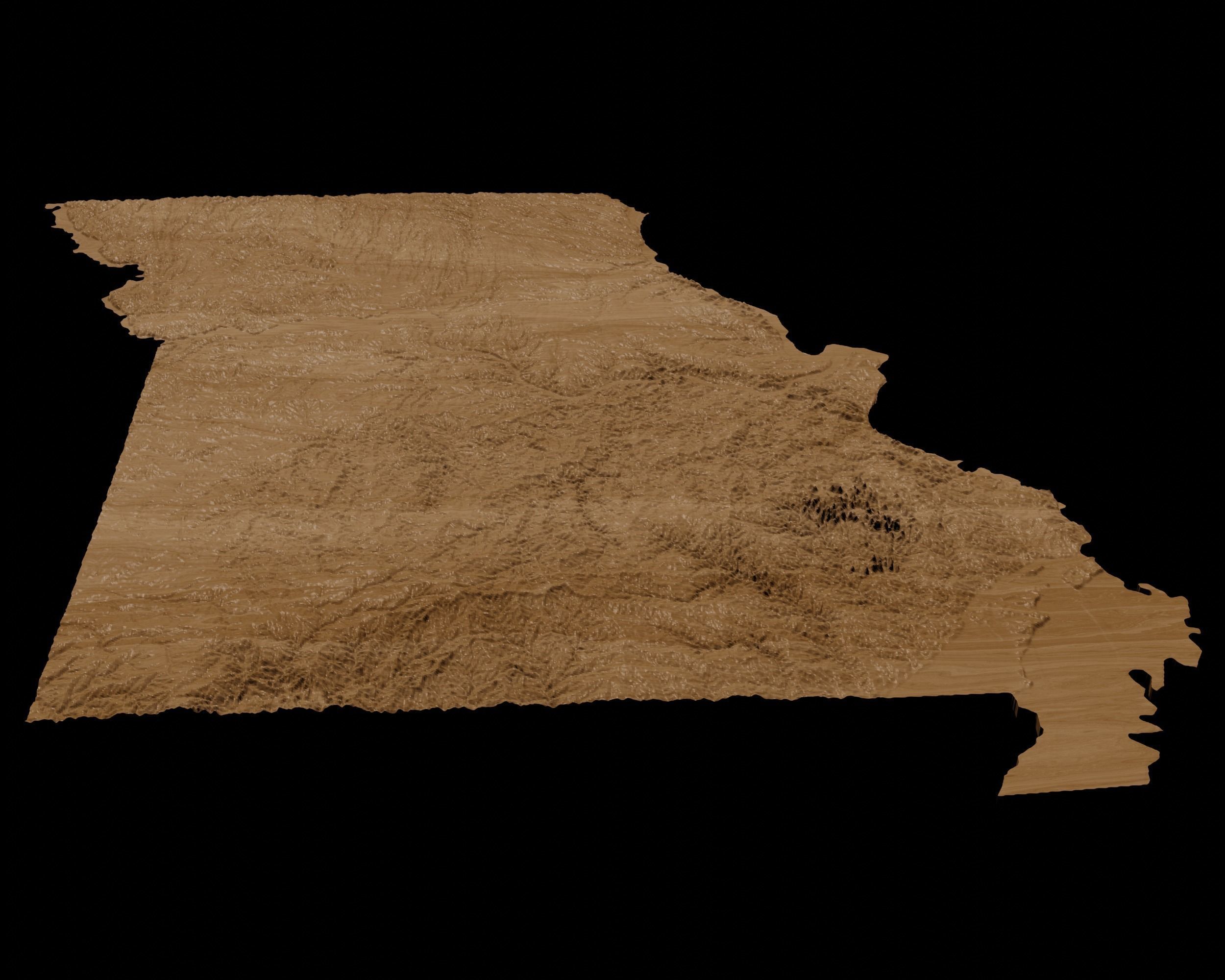 3D Topographical Map of Missouri 3D model 3D printable | CGTrader