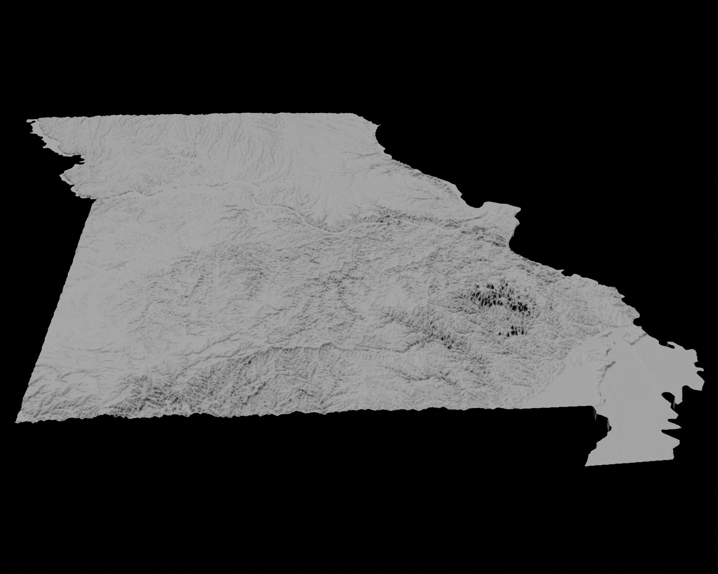 3D Topographical Map of Missouri 3D model 3D printable | CGTrader