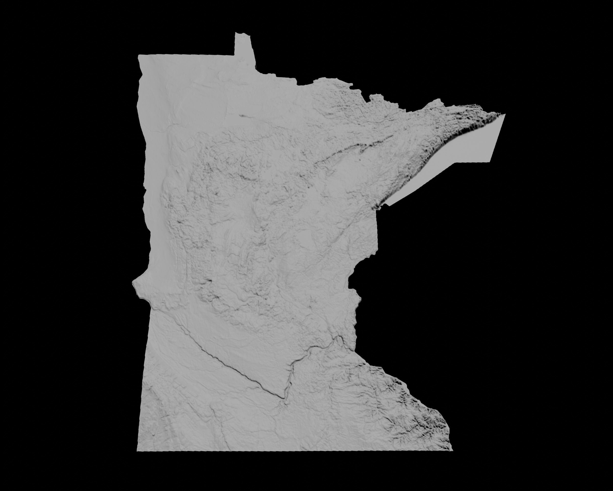 3D Topographical Map of Minnesota 3D model 3D printable | CGTrader