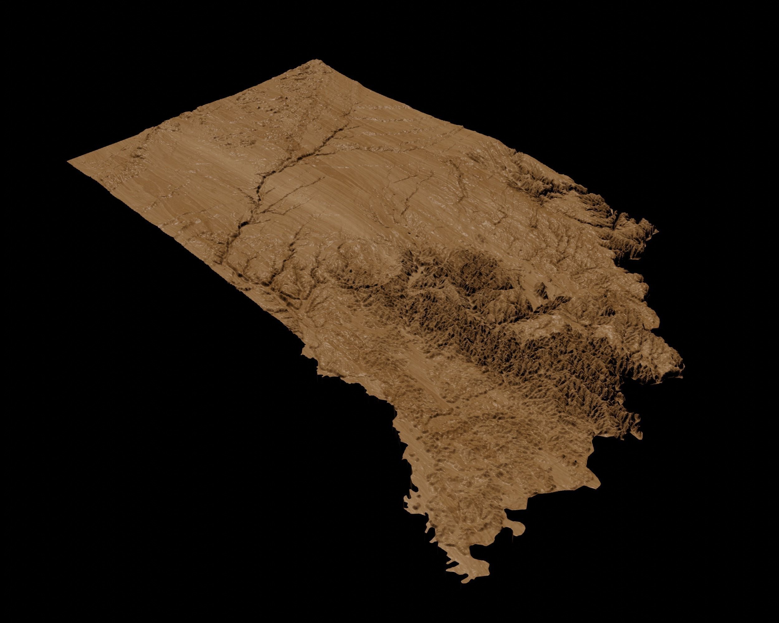3D Topographical Map of Indiana 3D model 3D printable | CGTrader