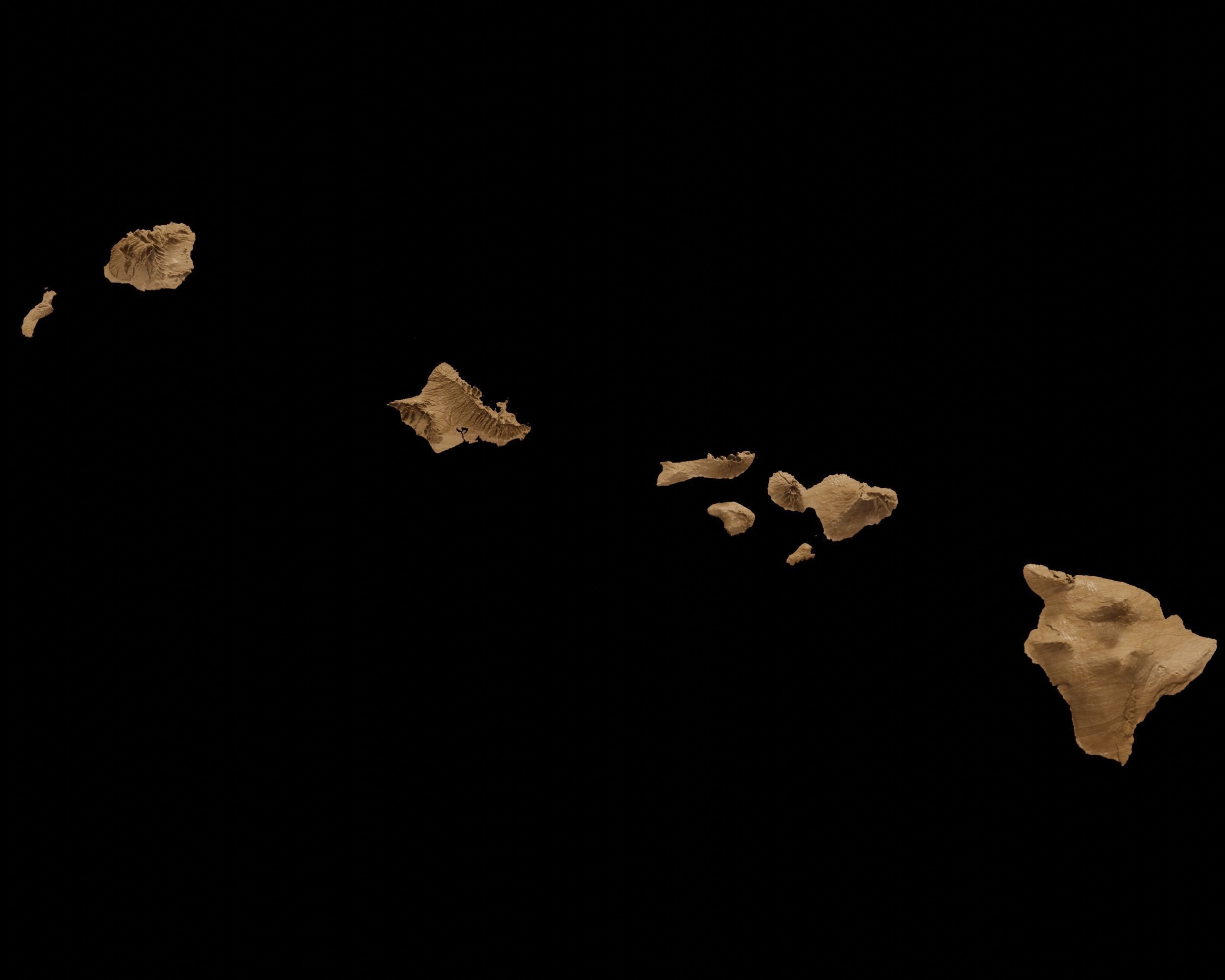 3D Topographical Map of Hawaii 3D model 3D printable | CGTrader