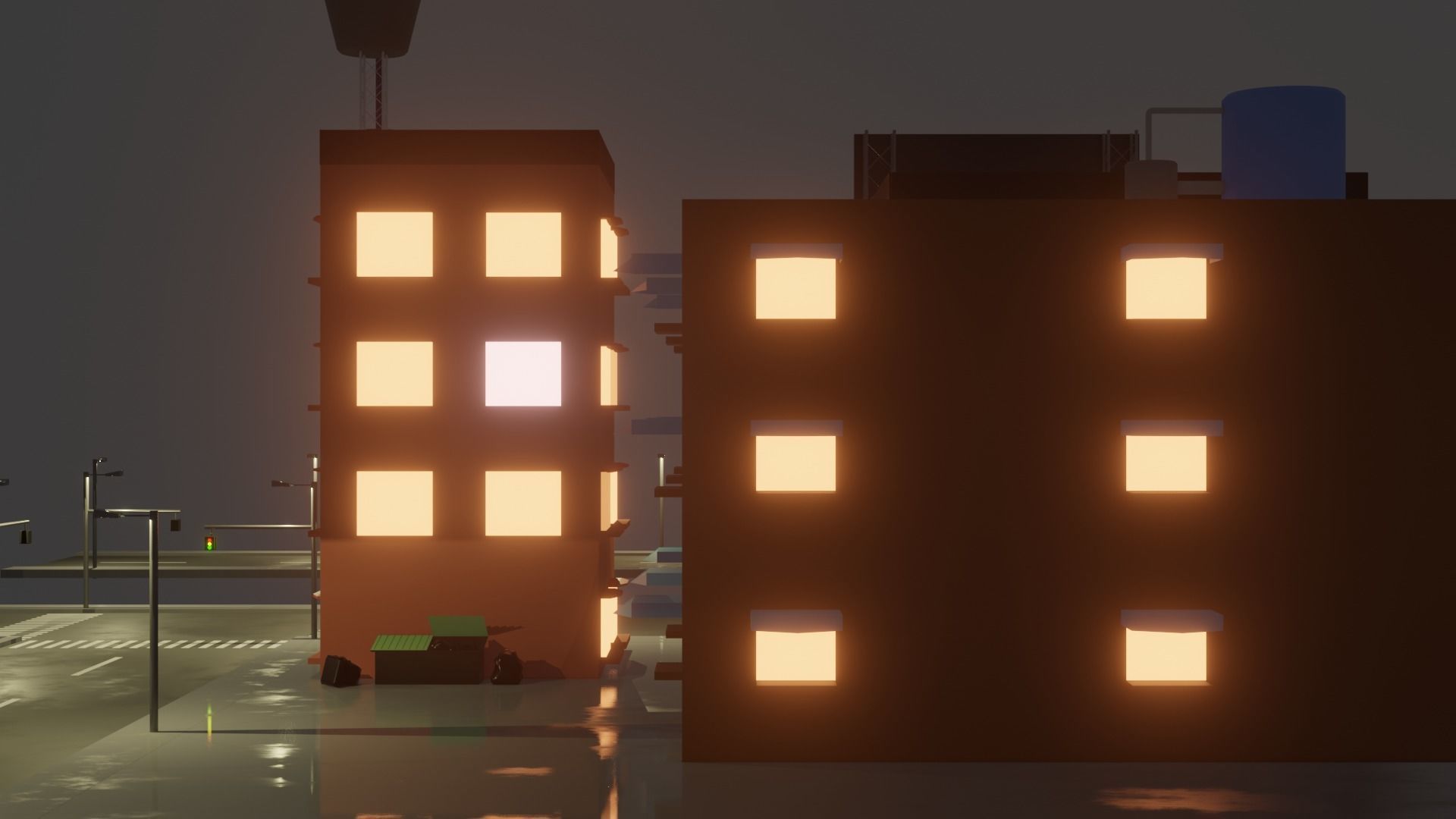 LOW POLY NEON TOWN free VR / AR / low-poly 3D model | CGTrader
