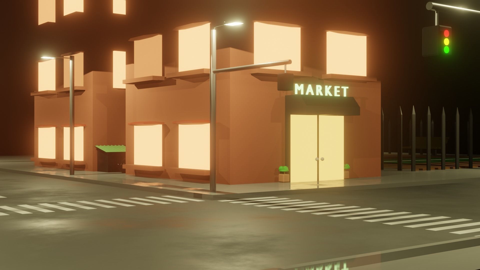 LOW POLY NEON TOWN free VR / AR / low-poly 3D model | CGTrader