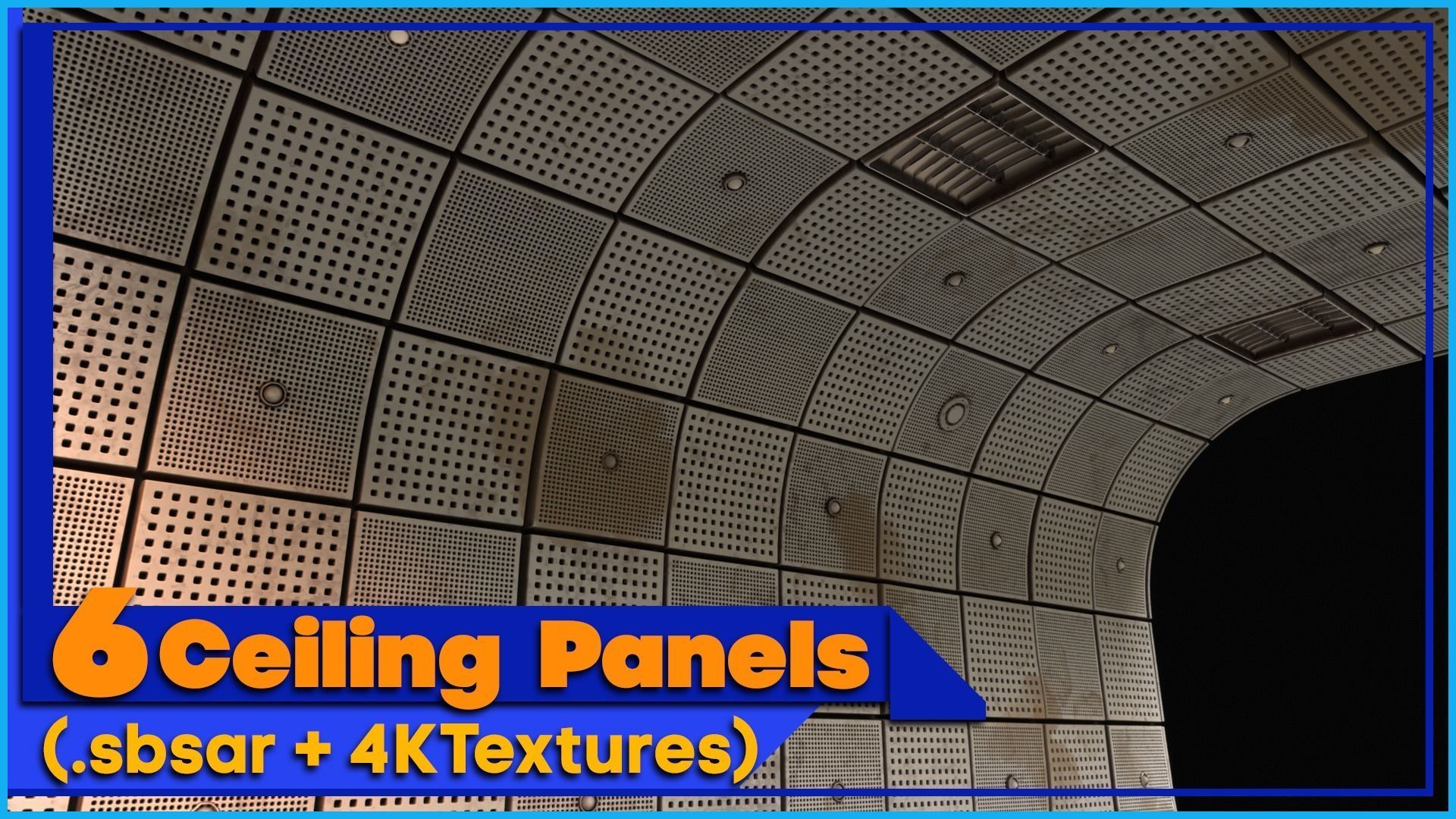 6 Ceiling Panels SBSAR - 4K Textures 3D model | CGTrader