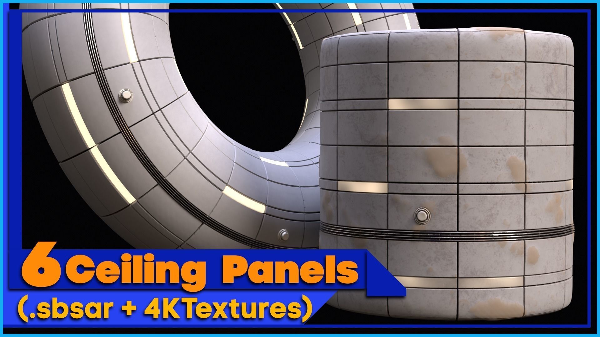 6 Ceiling Panels SBSAR - 4K Textures 3D model | CGTrader