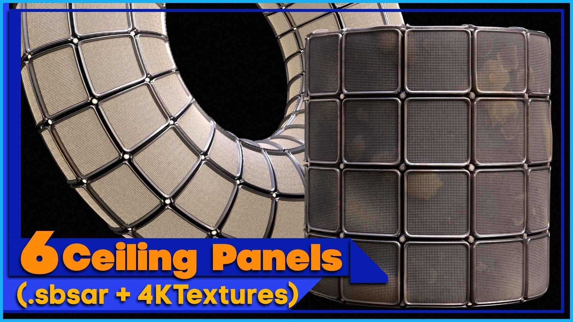 6 Ceiling Panels SBSAR - 4K Textures 3D model | CGTrader