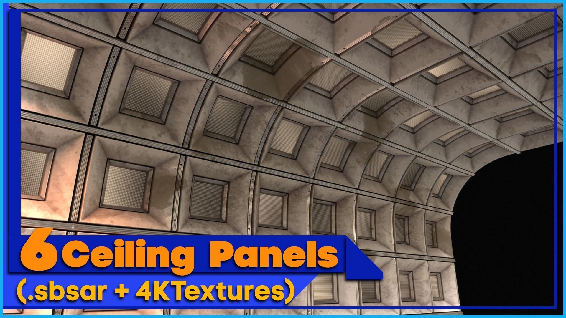 6 Ceiling Panels SBSAR - 4K Textures 3D model | CGTrader